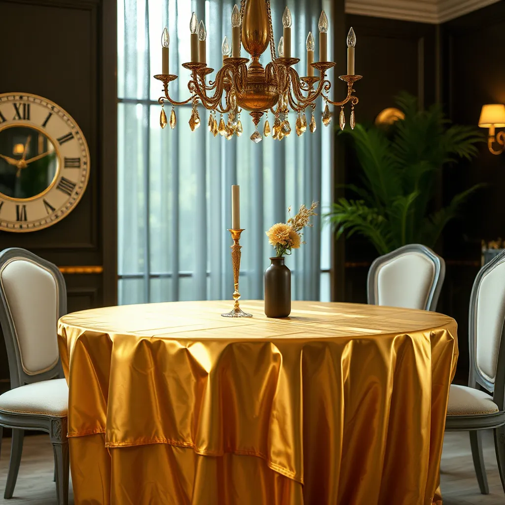 Exploring the Beauty of Gold Foil Tablecloths in Decor